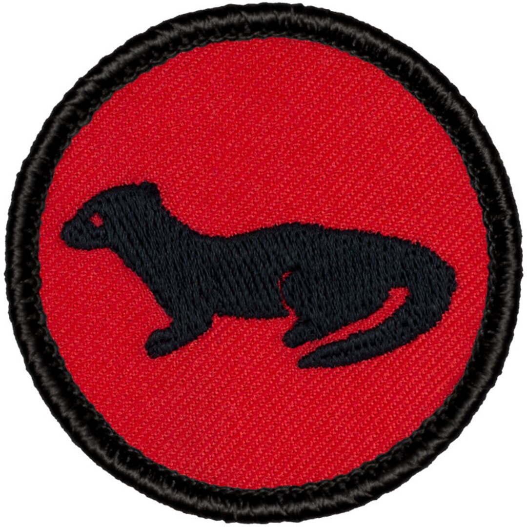 Red & Black Otter Patch (736R) 2 Inch Diameter Embroidered Patch - Etsy