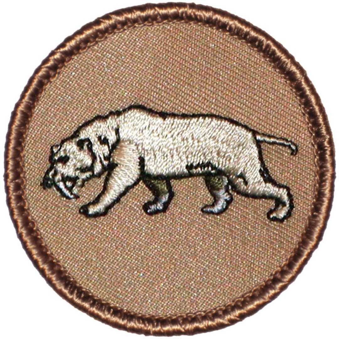 Sabertooth Tiger Patch (178) 2 Inch Diameter Embroidered Patch - Etsy