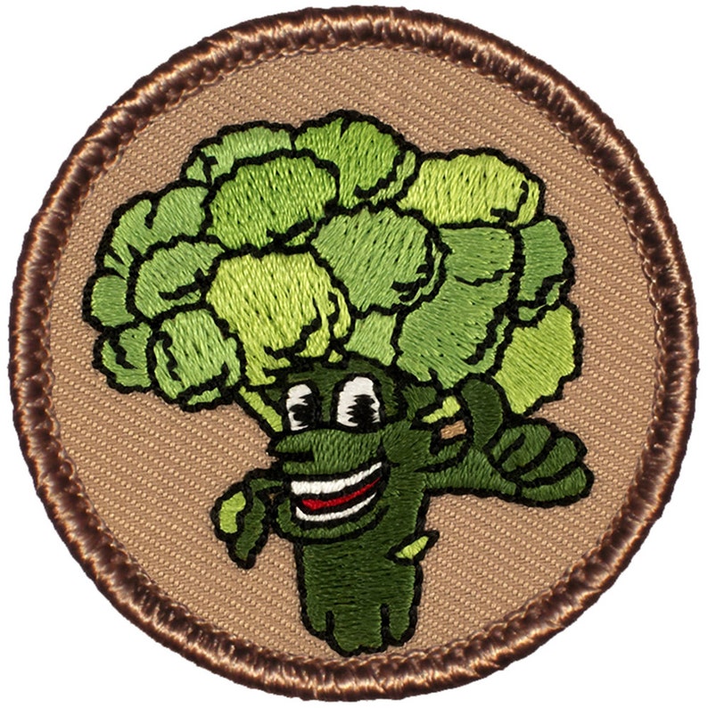 Broccoli Guy Patch - 2 Inch Diameter Embroidered Patch - Etsy