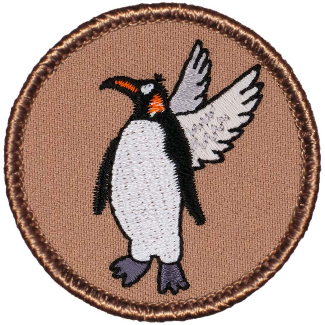 Flying Penguin Patch (482) 2 Inch Diameter Embroidered Patch - Etsy