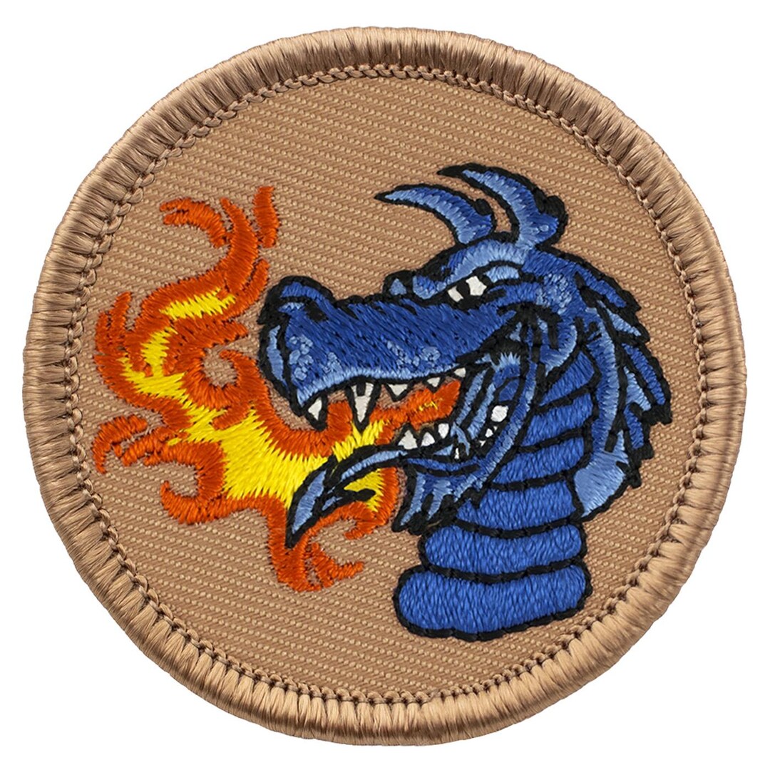 Blue Dragon Head Patch (055) – 2 Inch Diameter Embroidered Patch - Etsy