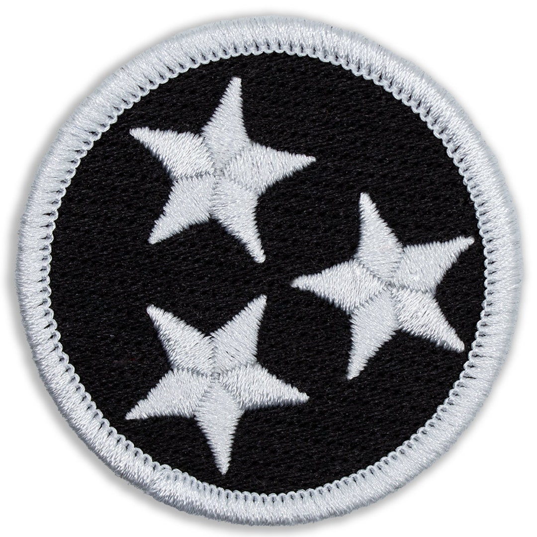 Black & White Tennessee Tristar 2 Inch Diameter Embroidered Patch - Etsy