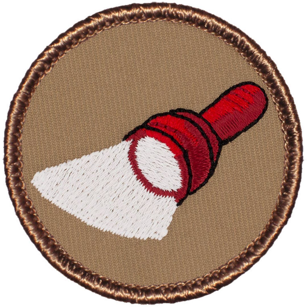 Glow in the Dark Flashlight Patch (533GL) 2 Inch Diameter Embroidered ...