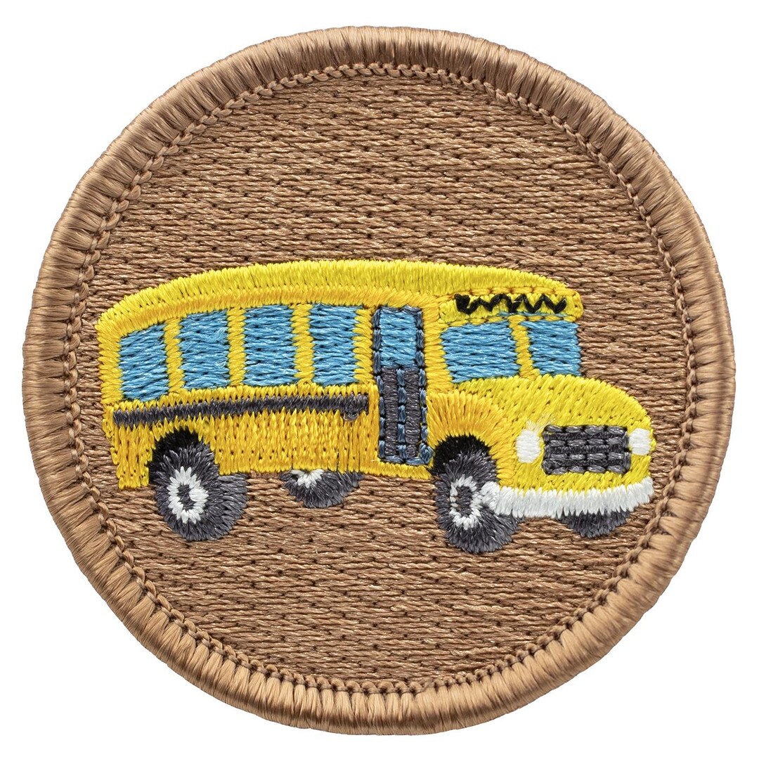 School Bus Patch – 2 Inch Diameter Embroidered Patch - Etsy