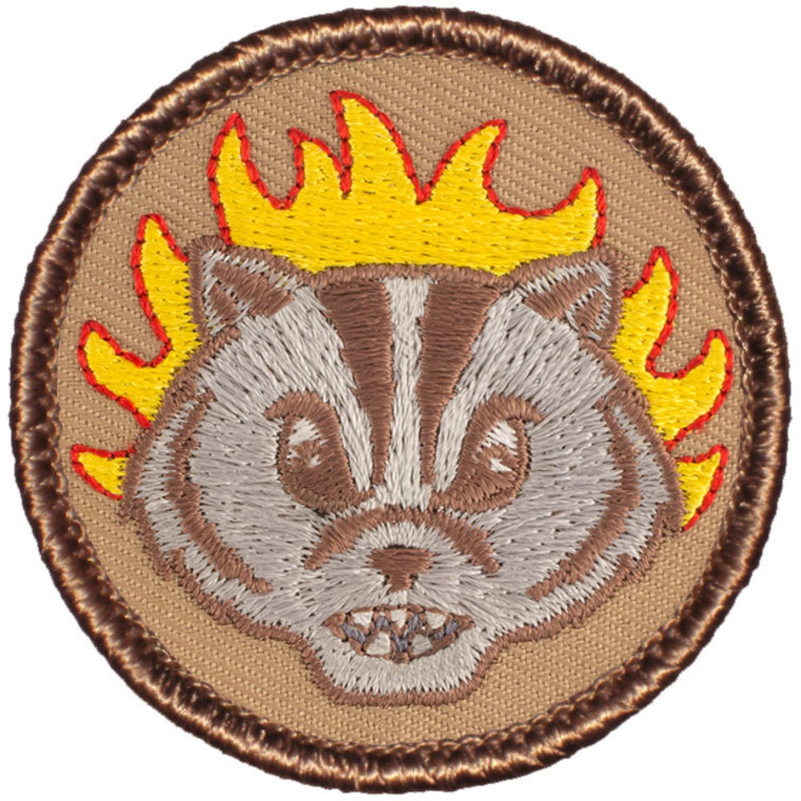 Flaming Badger Patch 252A 2 Inch Diameter Embroidered Patch - Etsy