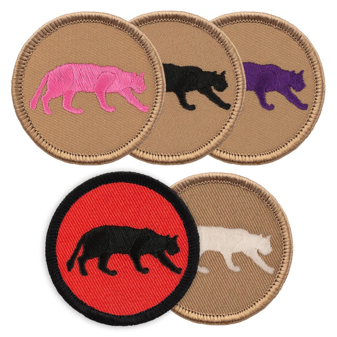 Panther Patch – Multiple Colors! – 2 Inch Diameter Embroidered Patch - Etsy