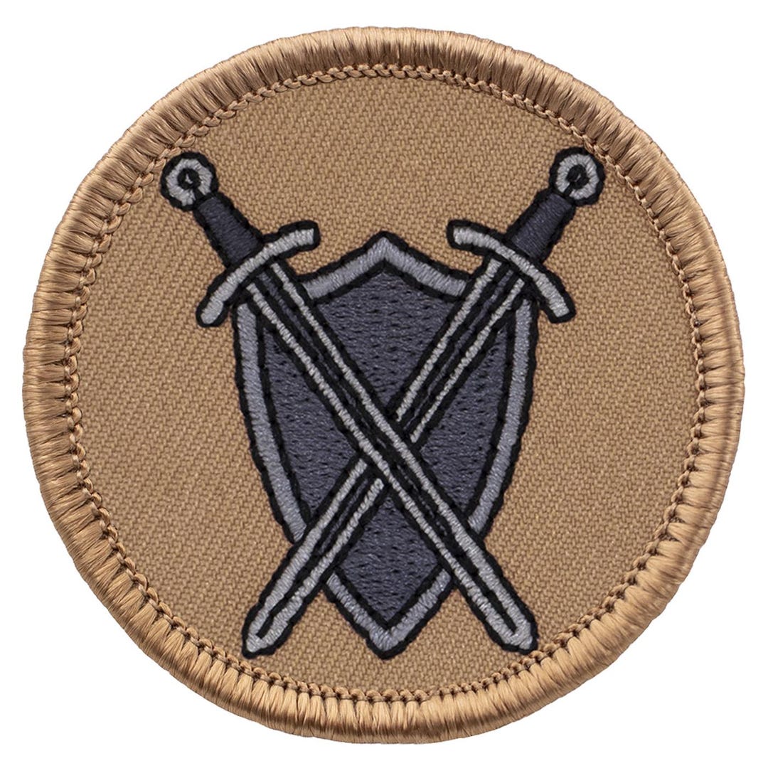 Swords and Shield Patch (224) 2 Inch Diameter Embroidered Patch - Etsy