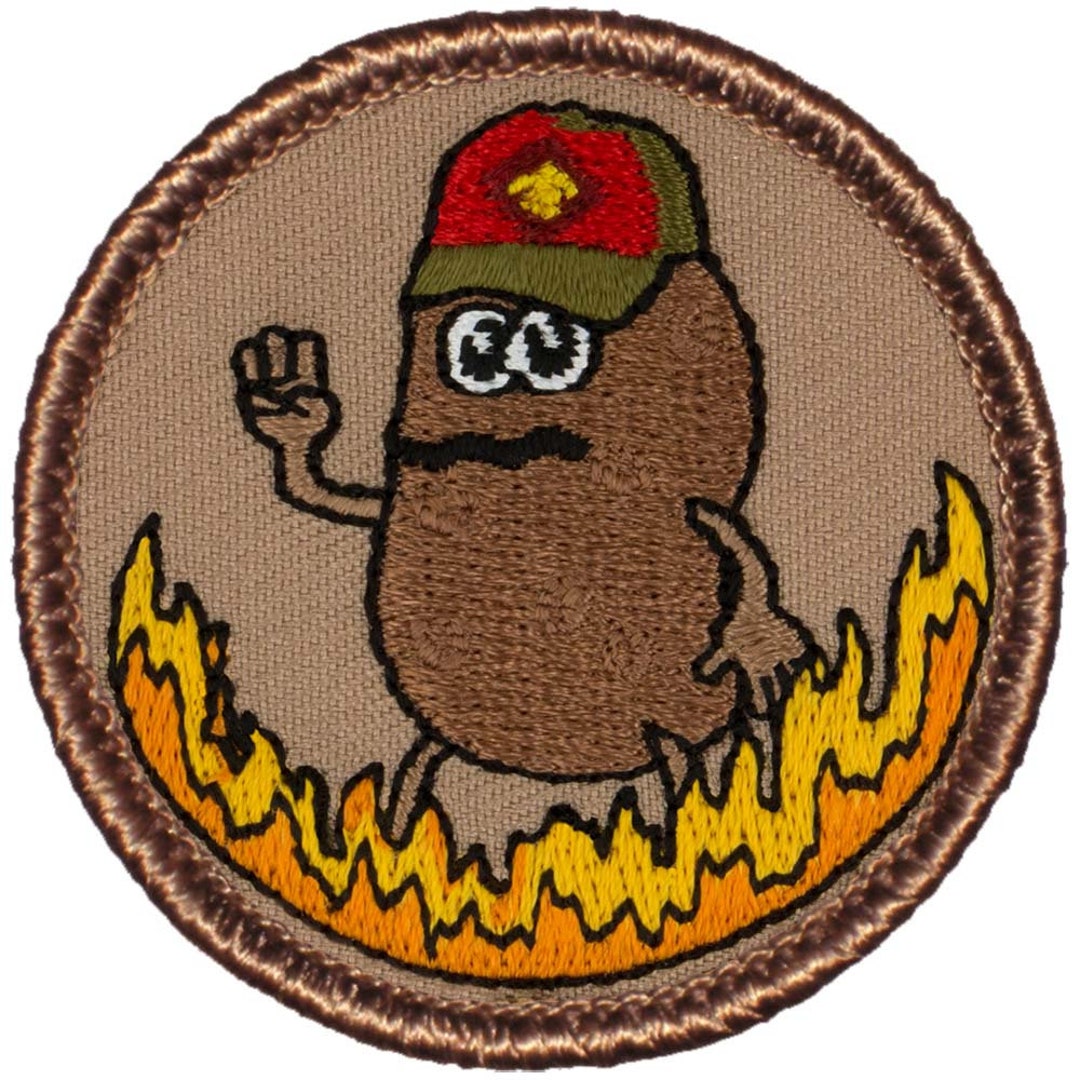 Flaming Potato Scout Patch - 2 Inch Diameter Embroidered Patch - Etsy