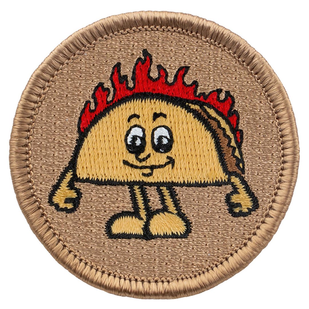 Spicy Taco Patch (239) 2 Inch Diameter Embroidered Patch - Etsy