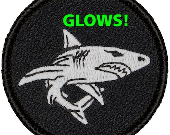 Lightning Shark Patch 2 Inch Diameter Embroidered Patch | Etsy