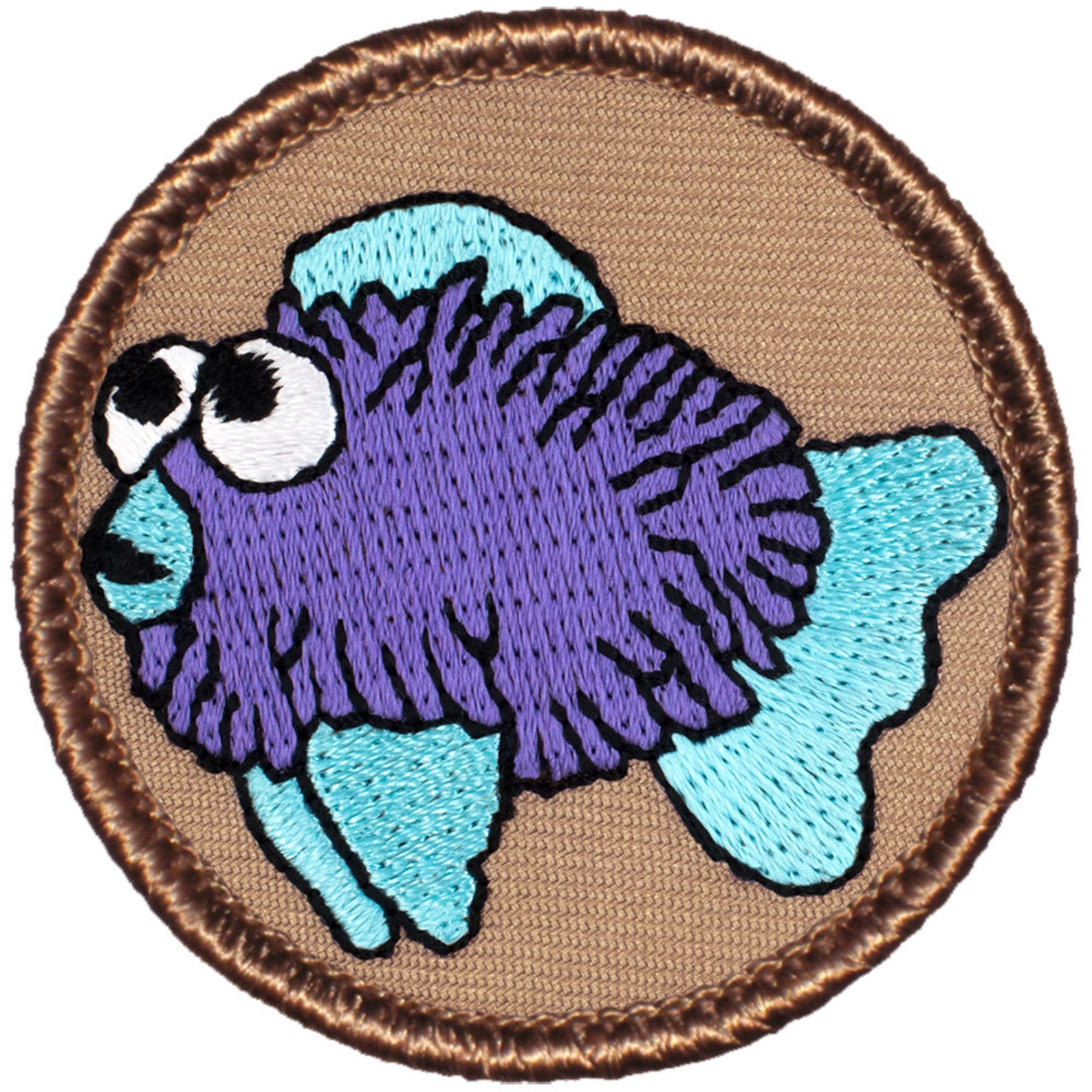 Fuzzy Fish Patch F67 2 Inch Diameter Embroidered Patch - Etsy