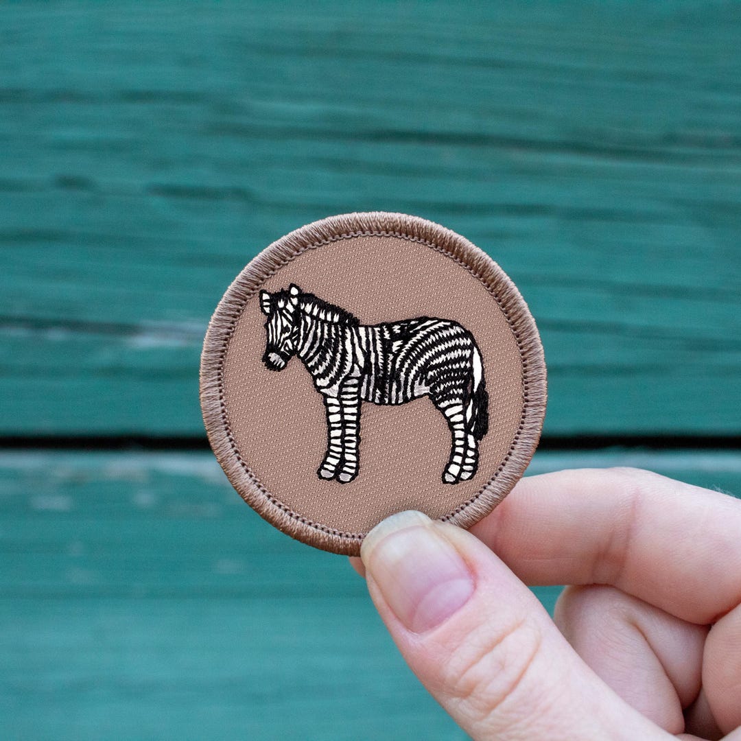 Zebra Patch (186) 2 Inch Diameter Embroidered Patch - Etsy