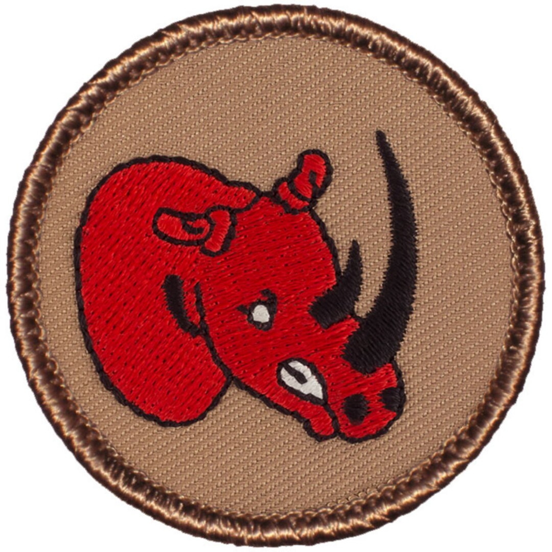 Red Rhino Patch 160 2 Inch Diameter Embroidered Patch - Etsy