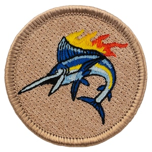 Flaming Marlin Patch - 2 Inch Diameter Embroidered Patch - Etsy