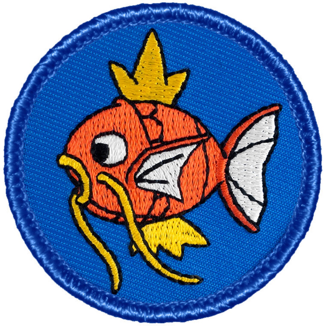 Crowned Fish Patch (N17) - 2 Inch Diameter Embroidered Patch - Etsy