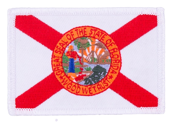 Florida State Flag Patch 2 1/8 X 3 1/8 Full Color | Etsy