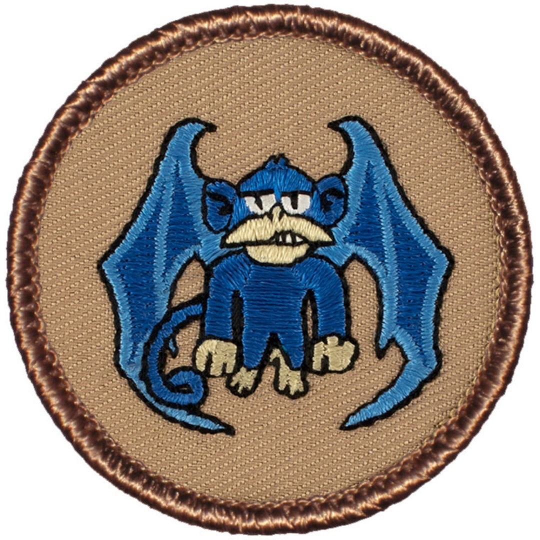 Blue Flying Monkey (024) Patch – 2 Inch Diameter Embroidered Patch - Etsy