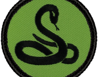 Flaming Black Mamba Patch 2 Inch Diameter Embroidered Patch | Etsy