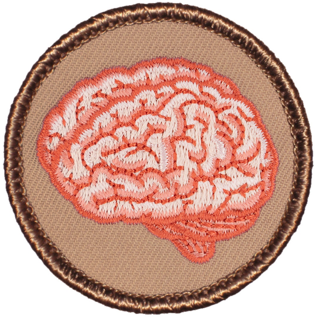 Pink Brain Patch - 2 Inch Diameter Embroidered Patch - Etsy