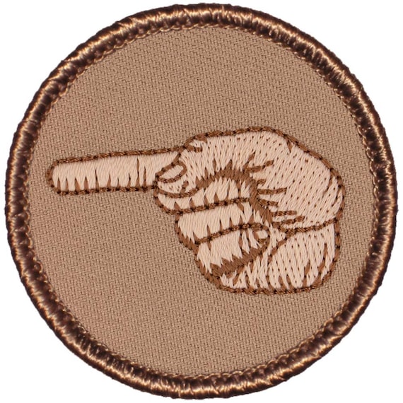 Pointing Finger Patch 446 2 Inch Diameter Embroidered Patch | Etsy