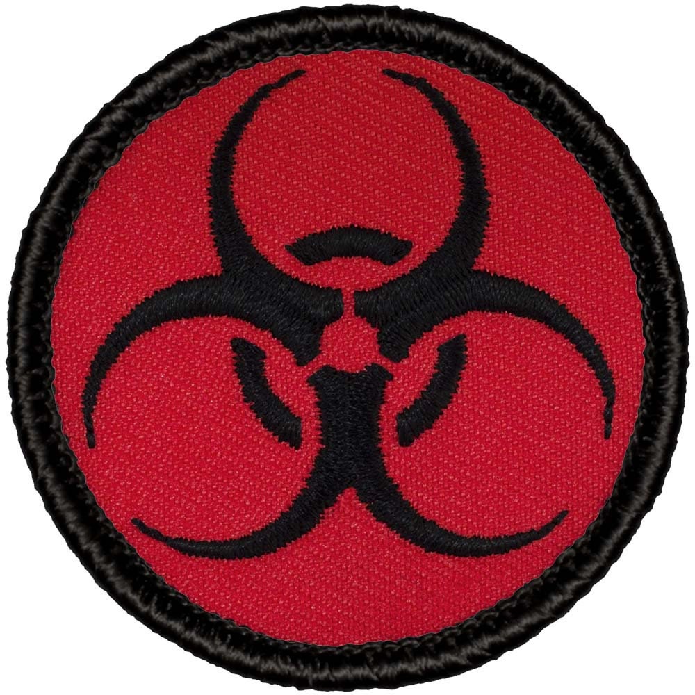 Red & Black Biohazard Patch 275R 2 Inch Diameter Embroidered | Etsy
