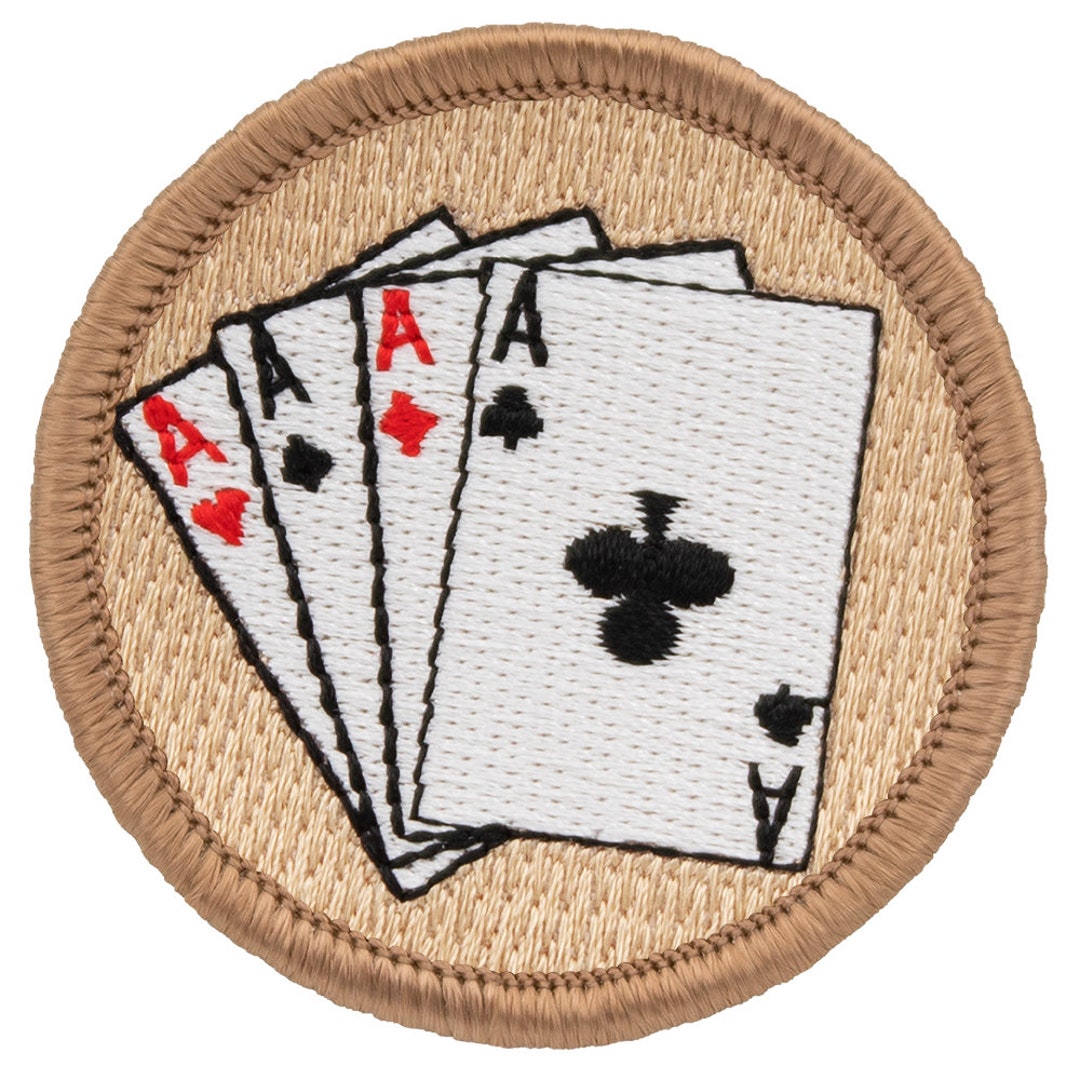 Four Aces Patch - 2 Inch Diameter Embroidered Patch - Etsy
