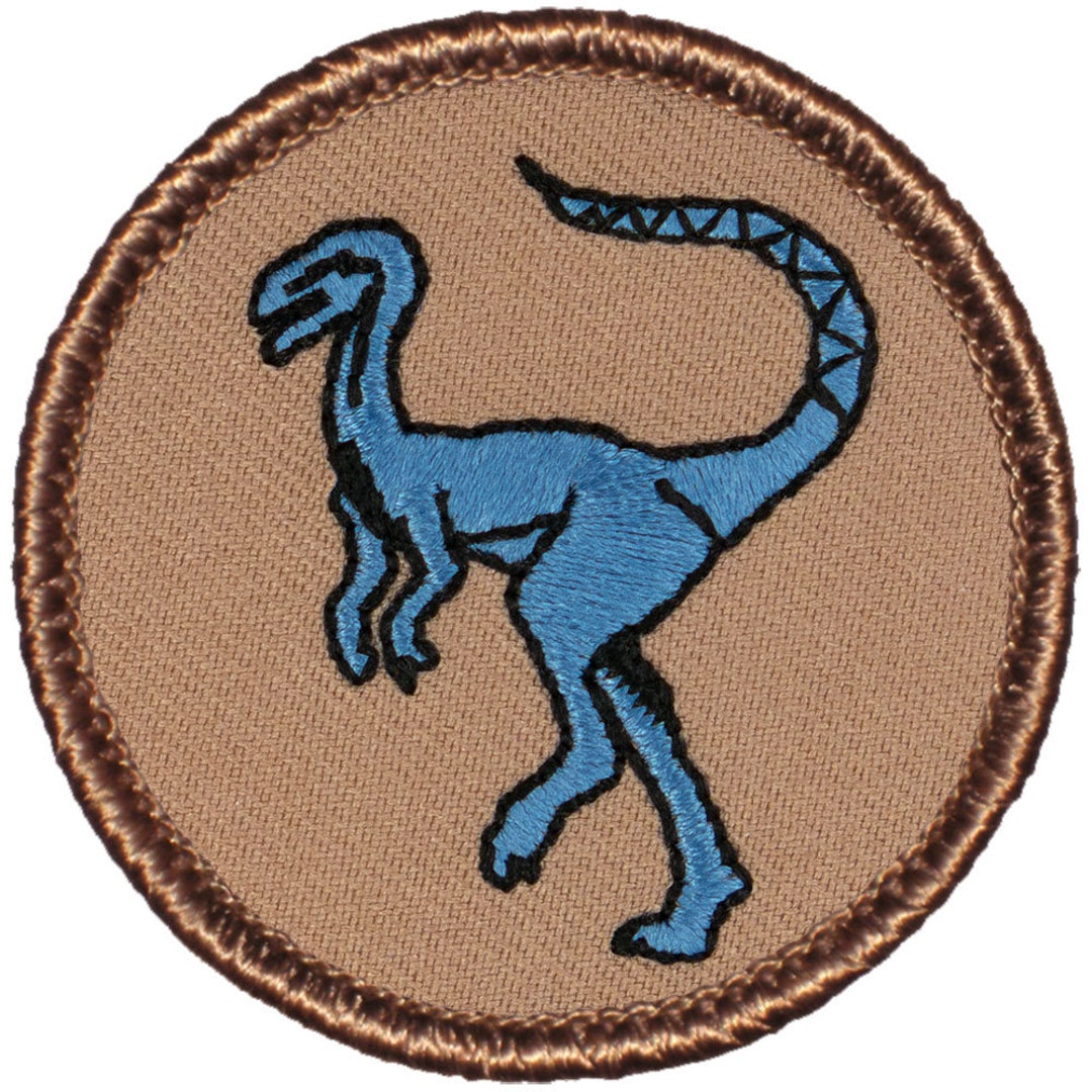 Blue Raptor Dinosaur Patch - 2 Inch Diameter Embroidered Patch - Etsy