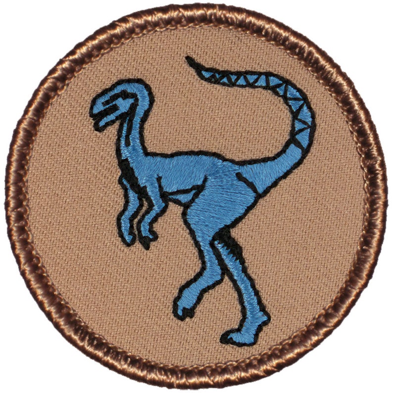 Blue Raptor Dinosaur Patch 2 Inch Diameter Embroidered Patch | Etsy