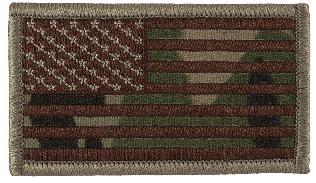US Flag Patch W/ Hook Fastener Backing (M06) Forward Multi-cam Colors ...
