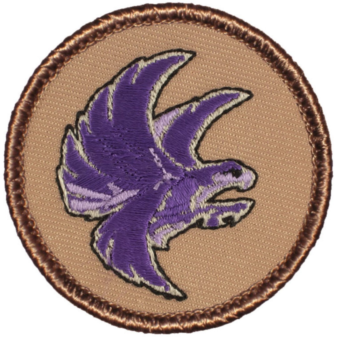 Purple Falcon Patch (041A) – 2 Inch Diameter Embroidered Patch - Etsy