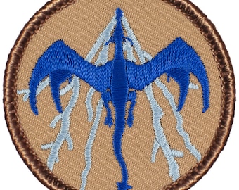Lightning Dragon Patch 242 2 Inch Diameter Embroidered Patch | Etsy