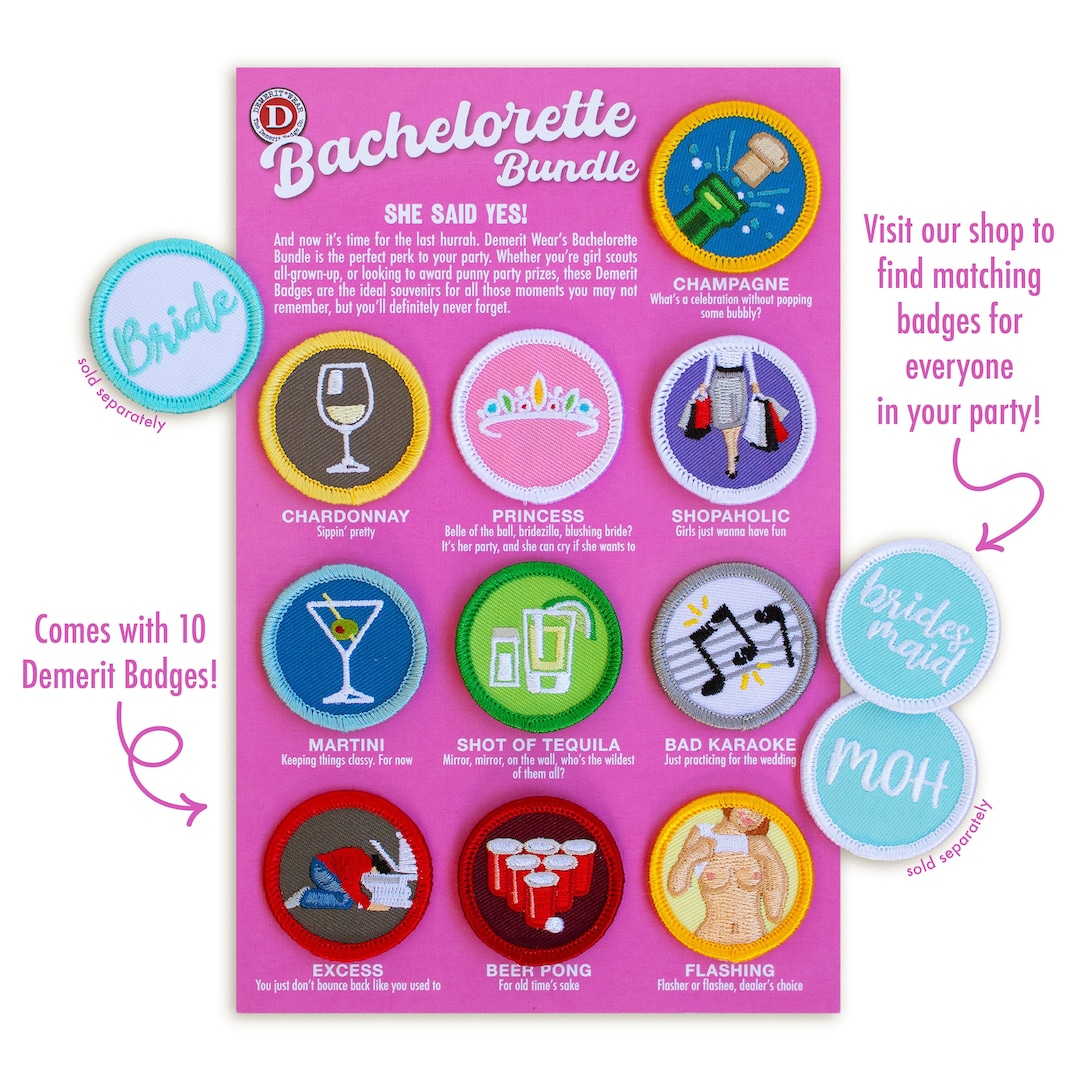 Demerit Badge Bachelorette Bundles - Spoof Merit Badges for ...