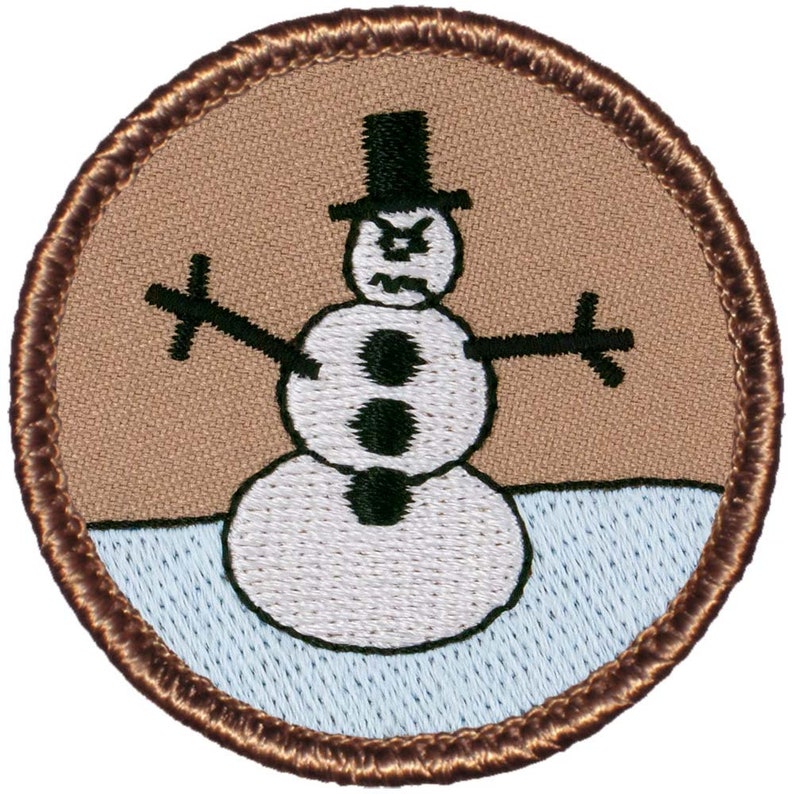 Angry Snowman Patch 2 Inch Diameter Embroidered Patch - Etsy