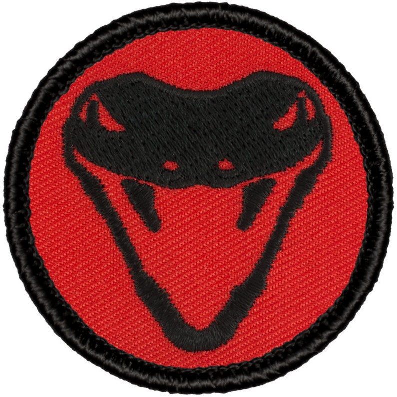 Red & Black Viper Sillhouette Patch (409R) 2 Inch Diameter Embroidered ...