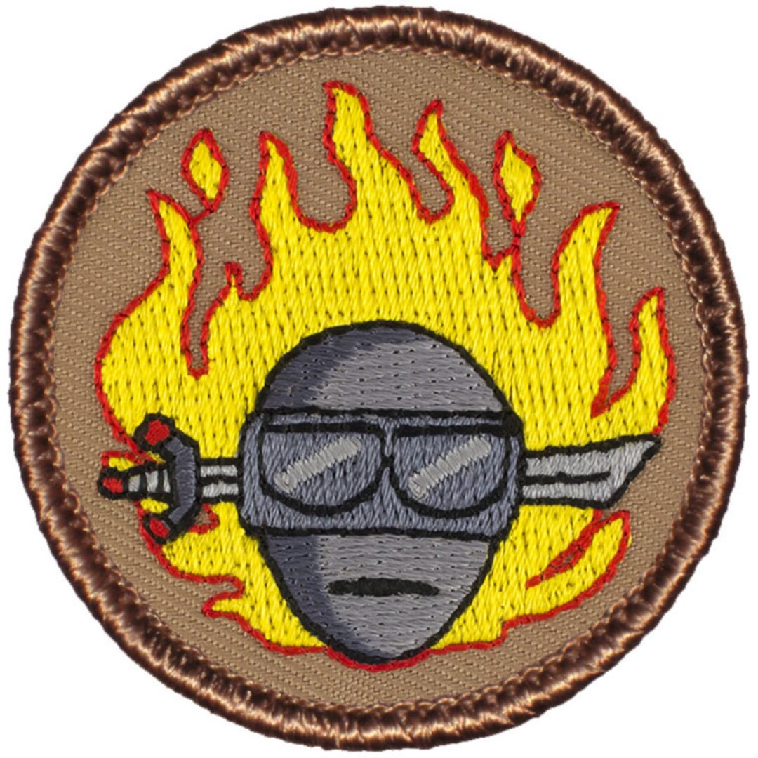 Flaming Ninja Patch (281) 2 Inch Diameter Embroidered Patch - Etsy