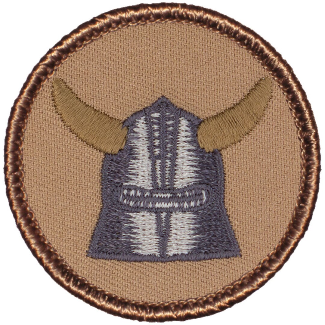 Viking Helmet Patch 2 Inch Diameter Embroidered Patch - Etsy