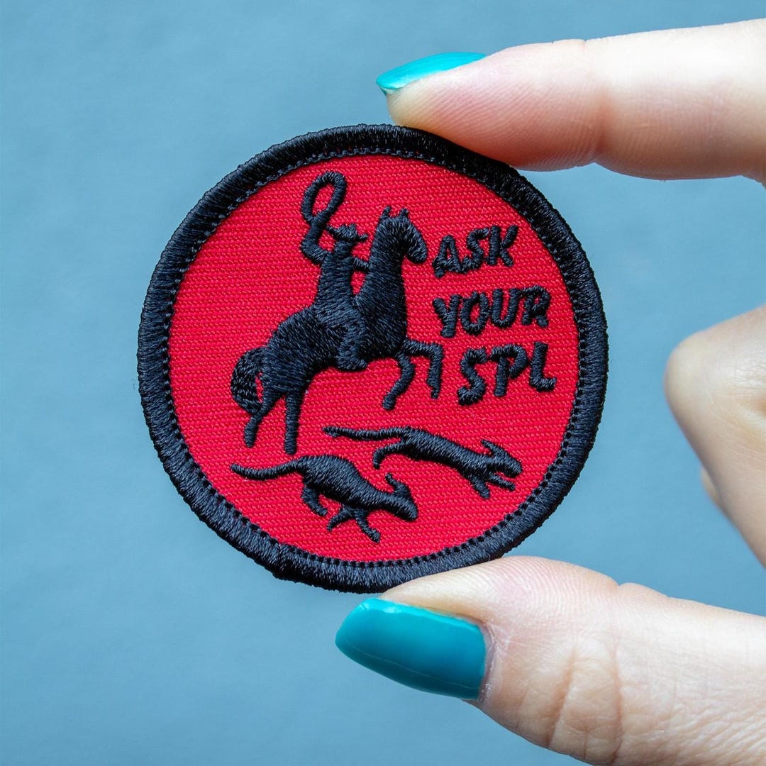 Retro Cat-herders Ask Your SPL Patch - 2 Inch Diameter Embroidered ...