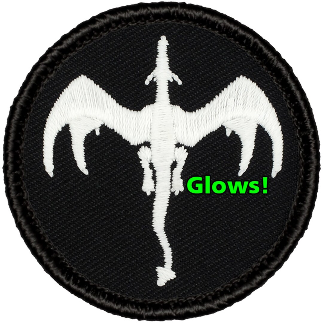 GLOW in the DARK Dragon Patch 2 Inch Diameter Embroidered Patch - Etsy