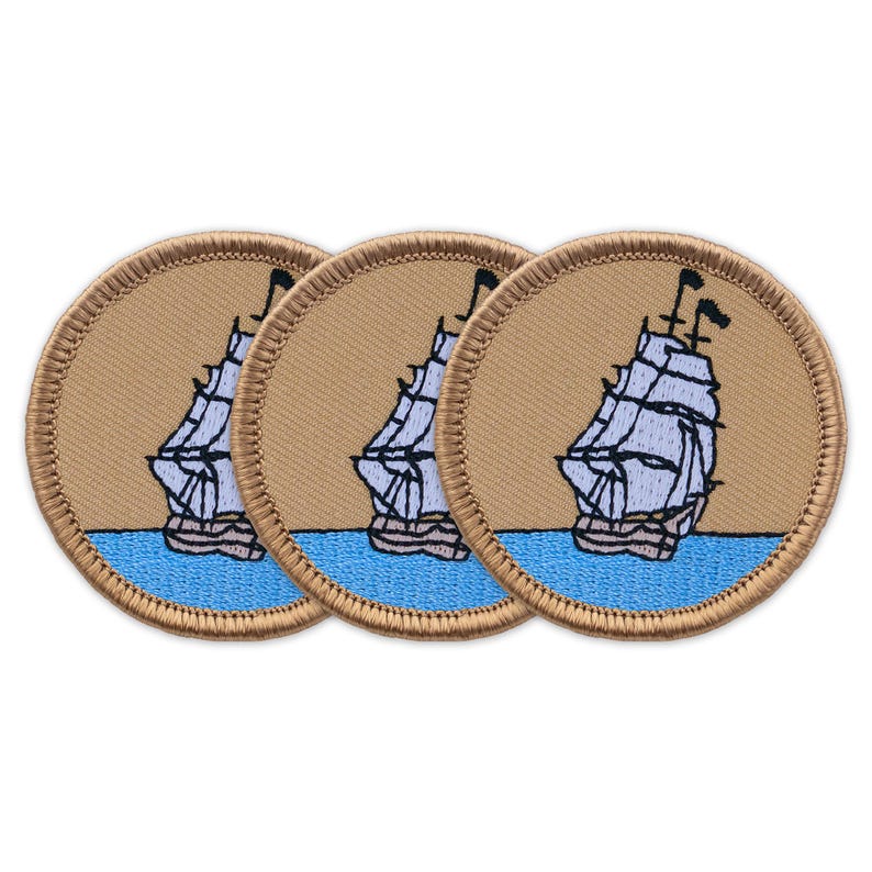 Sailing Ship Patch (110) 2 Inch Diameter Embroidered Patch - Etsy