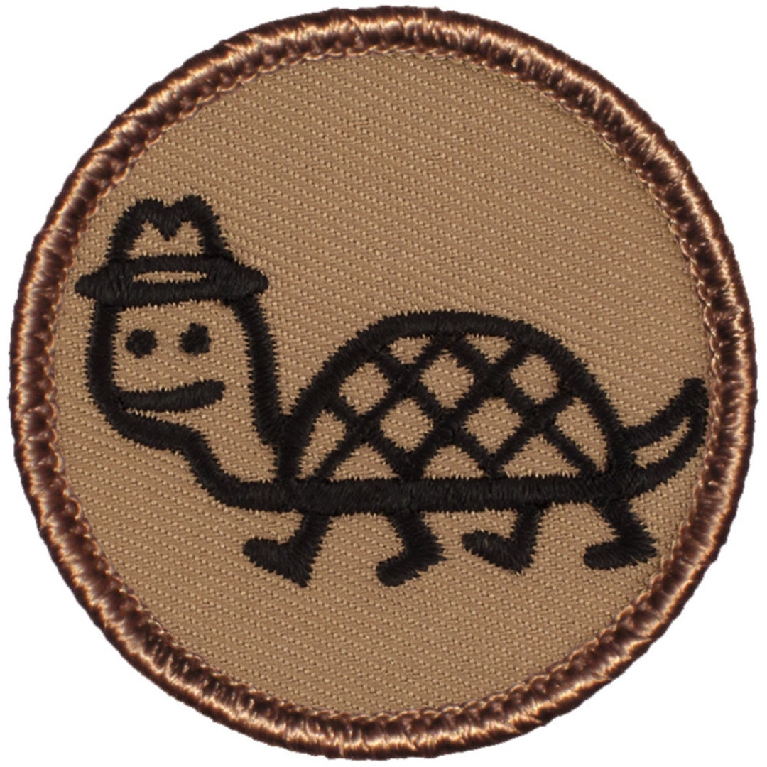 Turtle Man Patch (574) 2 Inch Diameter Embroidered Patch - Etsy