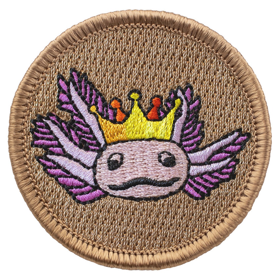Axolotl King – 2 Inch Diameter Embroidered Patch - Etsy