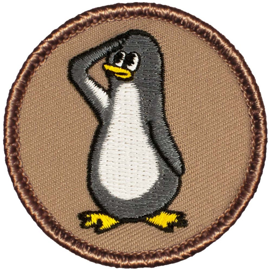 Saluting Penguin Patch (668) 2 Inch Diameter Embroidered Patch - Etsy