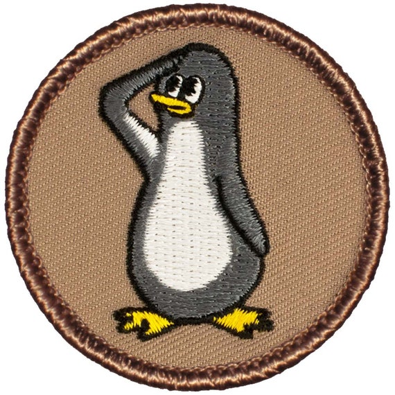 Saluting Penguin Patch 668 2 Inch Diameter Embroidered Patch | Etsy