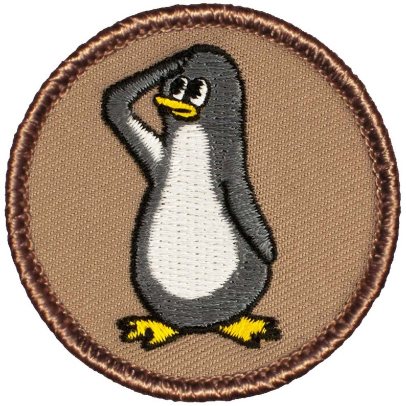 Saluting Penguin Patch 668 2 Inch Diameter Embroidered Patch | Etsy