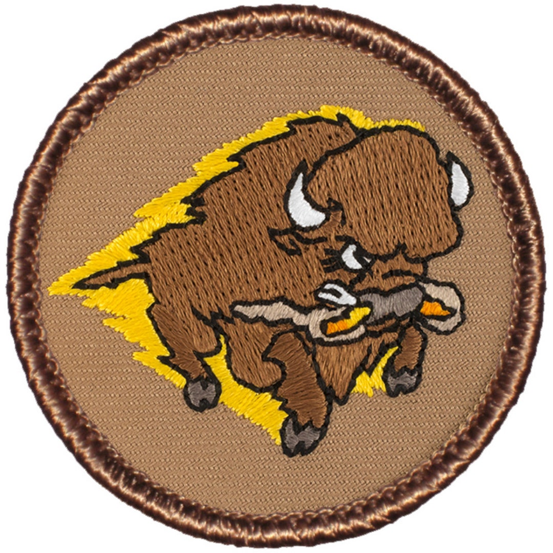 Thunder Buffalo Patch - 2 Inch Diameter Embroidered Patch - Etsy