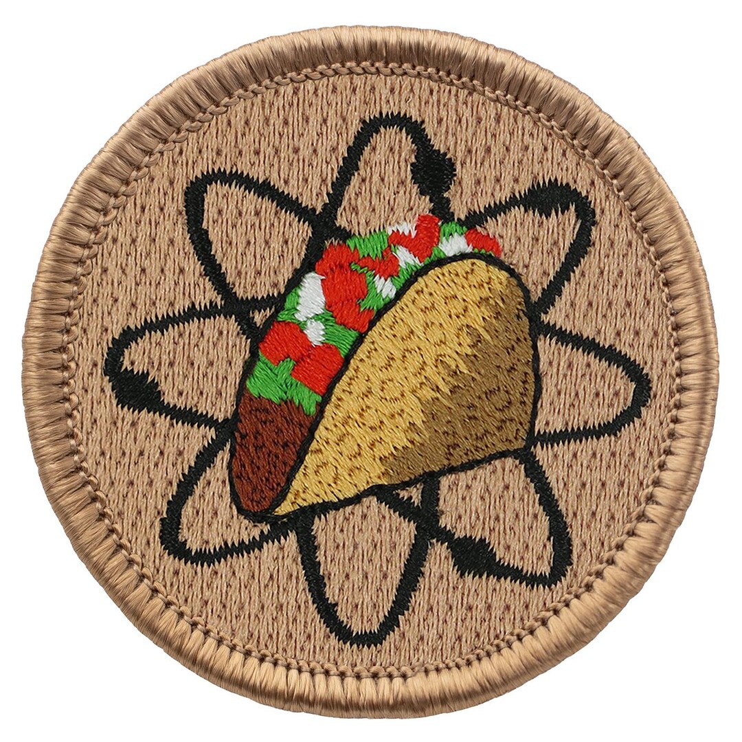 Atomic Taco Patch 2 Inch Diameter Embroidered Patch - Etsy