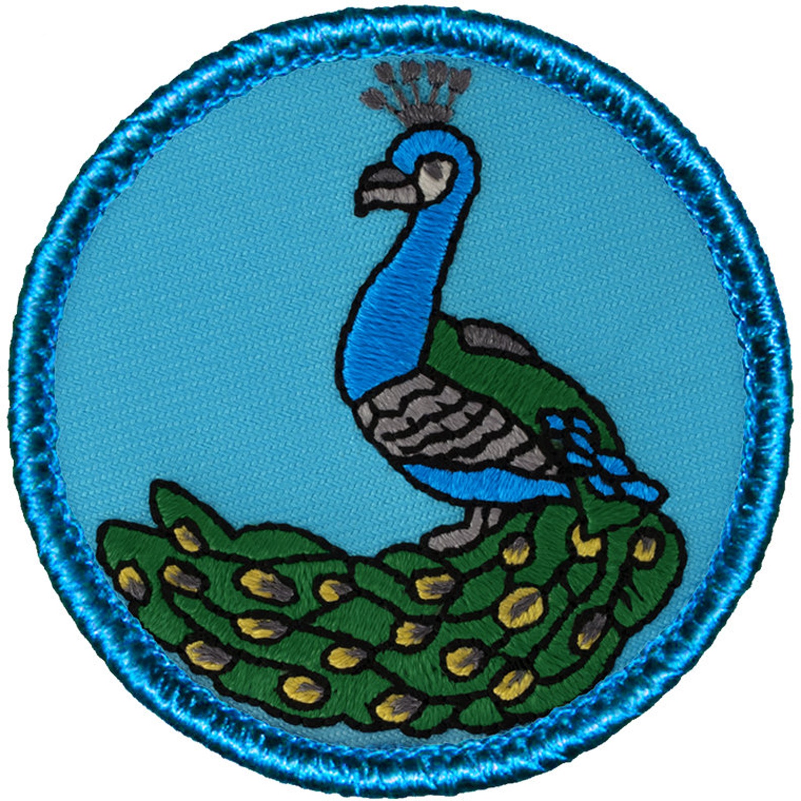 Blue Peacock Patch - 2 Inch Diameter Embroidered Patch - Etsy
