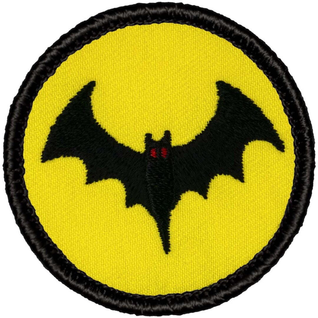 Yellow Bat Symbol Patch (427A) 2 Inch Diameter Embroidered Patch - Etsy