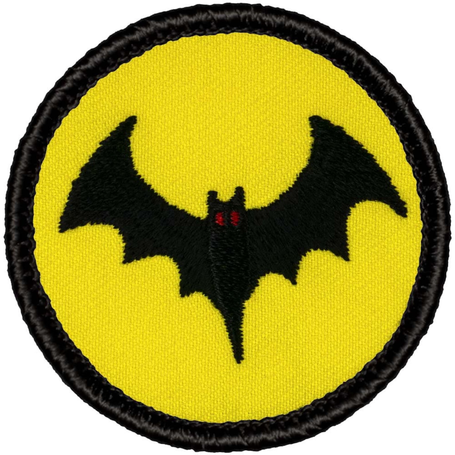 Yellow Bat Symbol Patch 427A 2 Inch Diameter Embroidered | Etsy