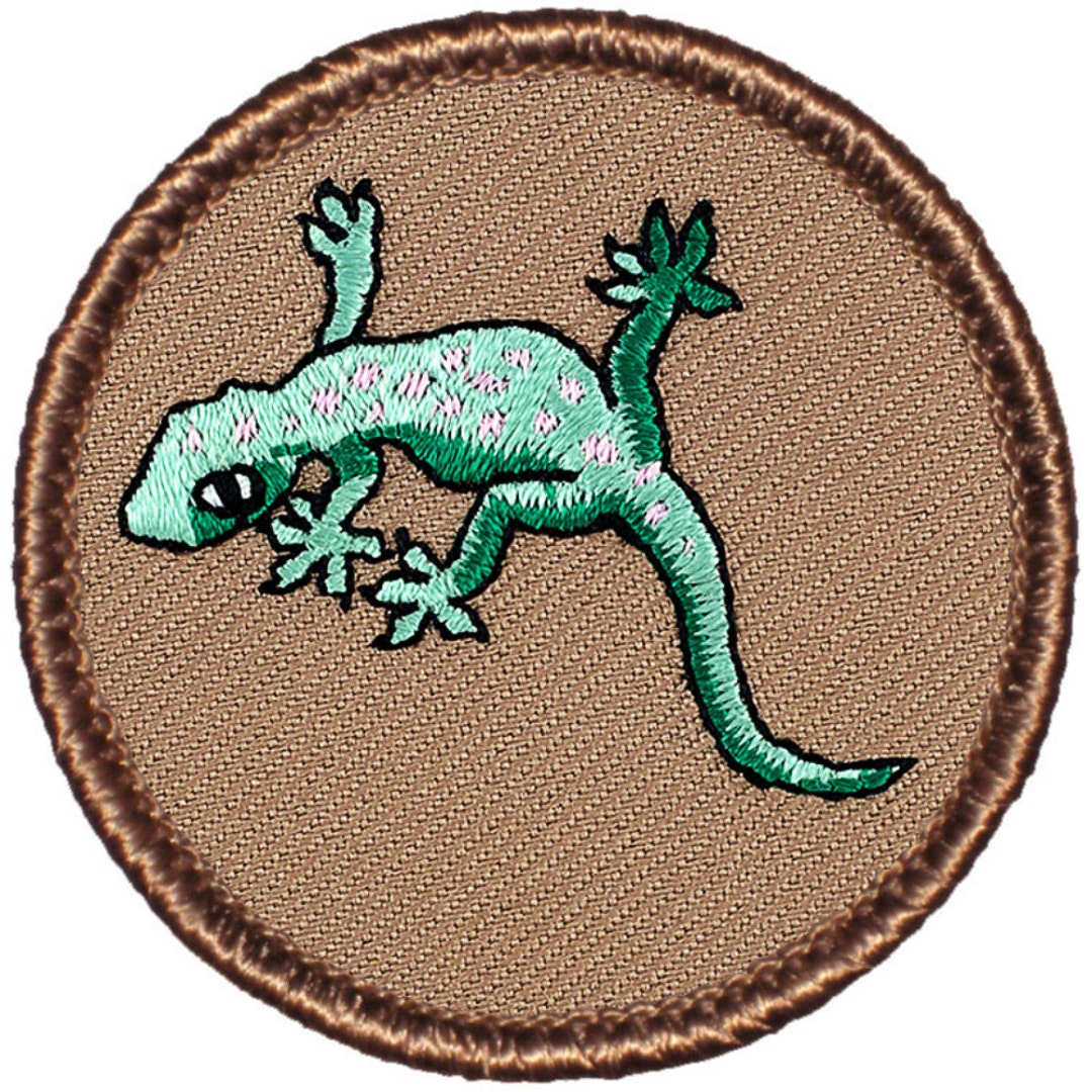 Gecko Patch (027) – 2 Inch Diameter Embroidered Patch - Etsy